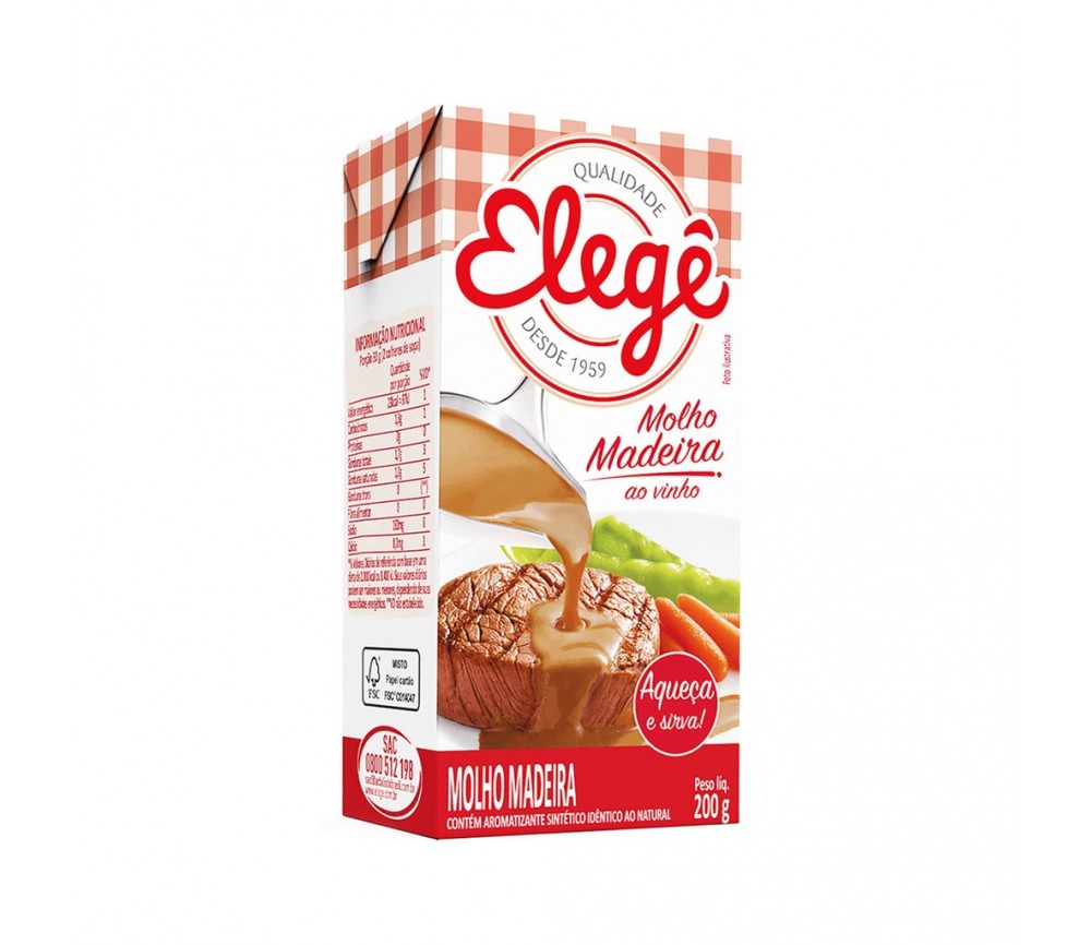 Molho Madeira Elegê 200 G