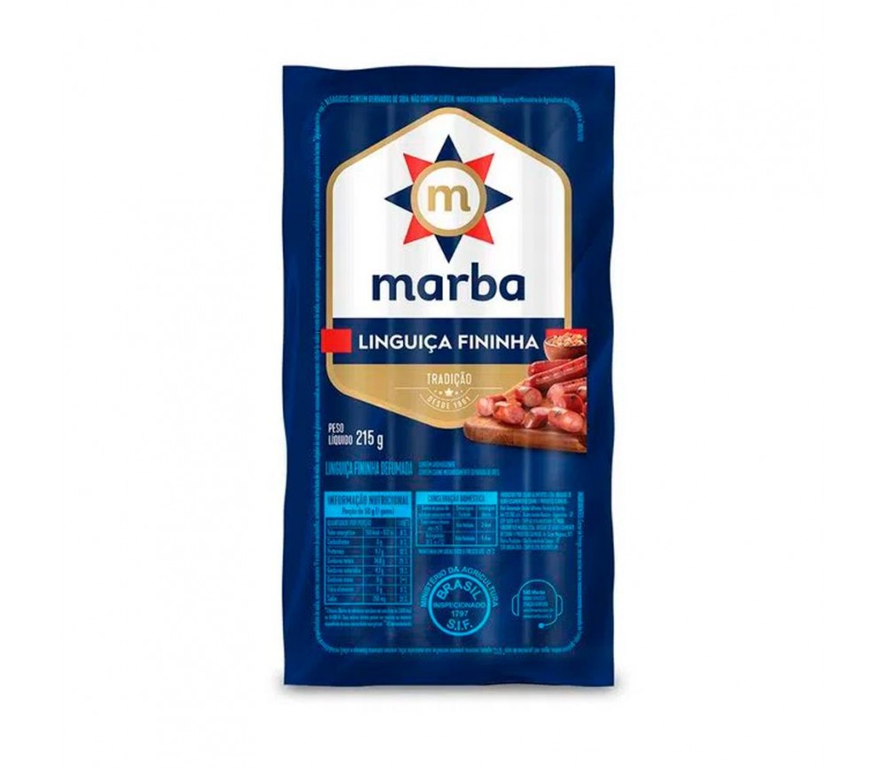 Linguiça Fininha Marba 215g