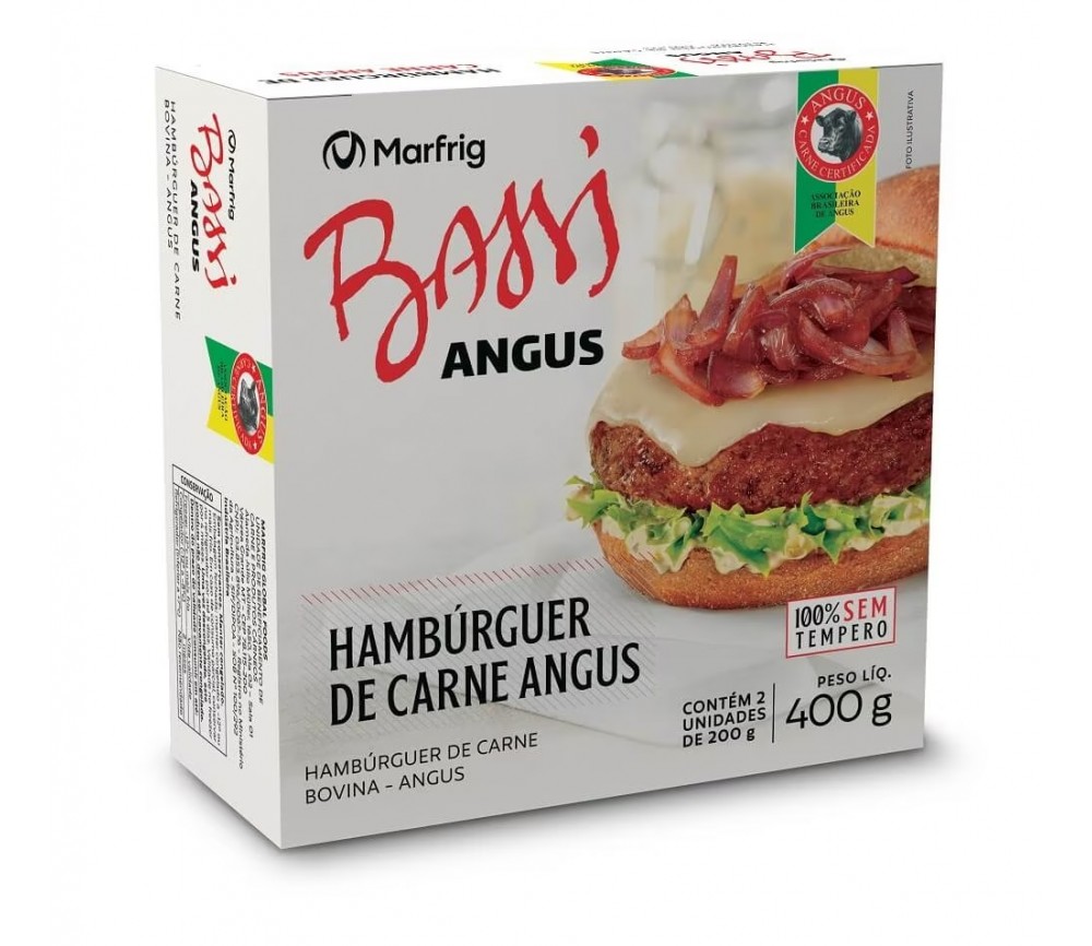 Hambúrguer de Carne Bovina Angus Bassi 400g