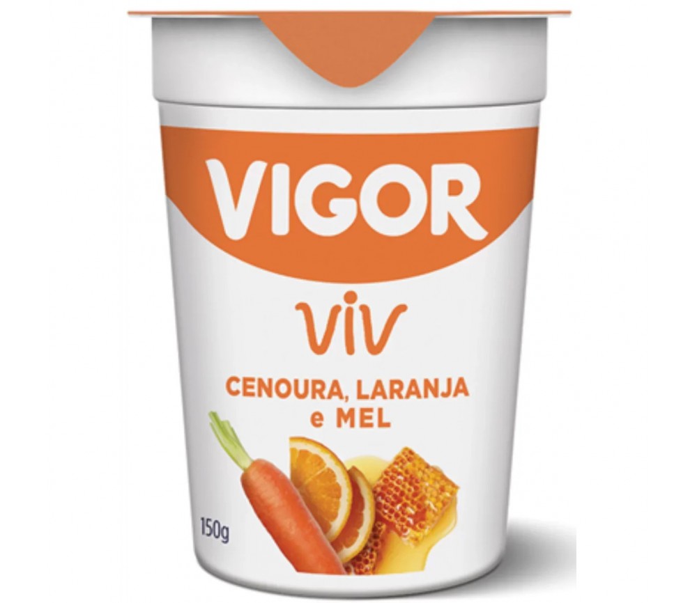 Iogurte Natural Cenoura, Laranja E Mel Vigor Viv 150g