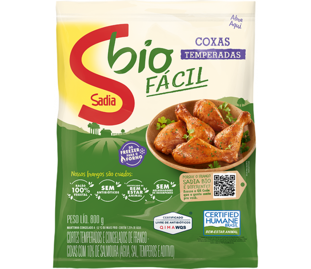 Coxas Temperada Bio Fácil Sadia 800g
