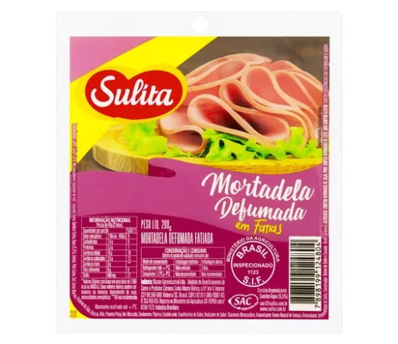 Mortadela Defumada Fatiada Sulita 200G