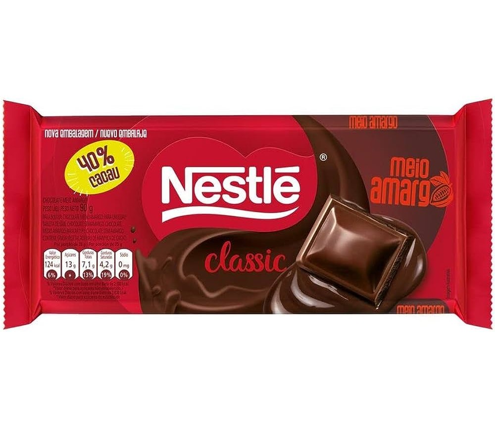 Chocolate Meio Amargo Classic Nestle 90g Chocolate Meio Amargo Classic Nestle 90g